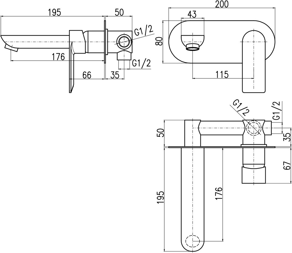 Slezák Rav Nil umyvadlová baterie podomítková růžová zlatá lesklá NL135ZRL