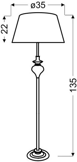 Candellux Stříbrná stojací lampa Gillenia pro žárovku 1x E27