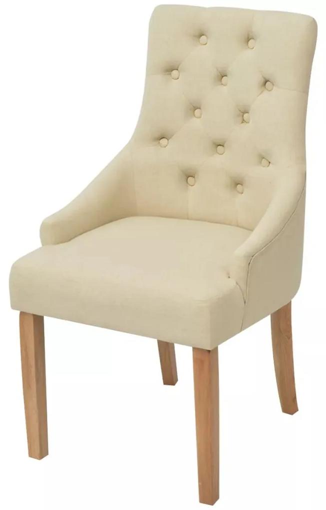 Jídelní židle 6 ks krémové textil,  274426