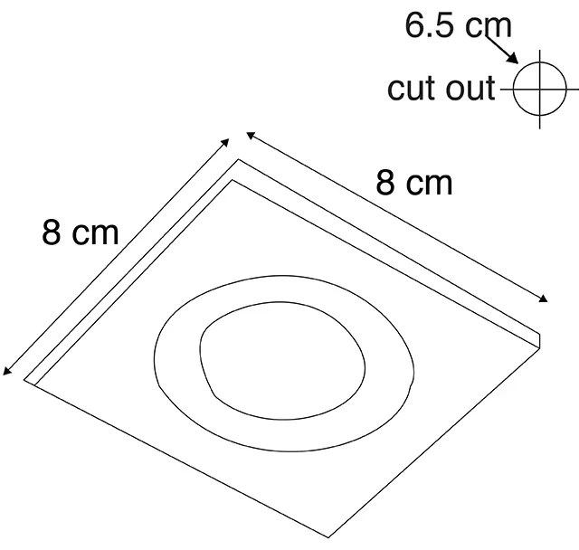 Chytré zapuštěné bodové svítidlo černé čtvercové IP44 vč. Wifi GU10 - Xena