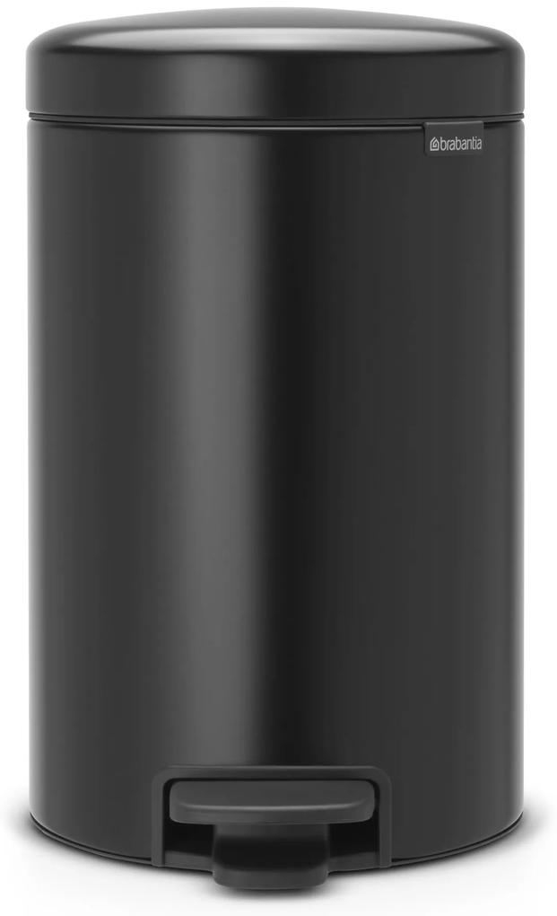 Brabantia pedálový odpadkový koš newIcon, 12l, matný černý, 113741