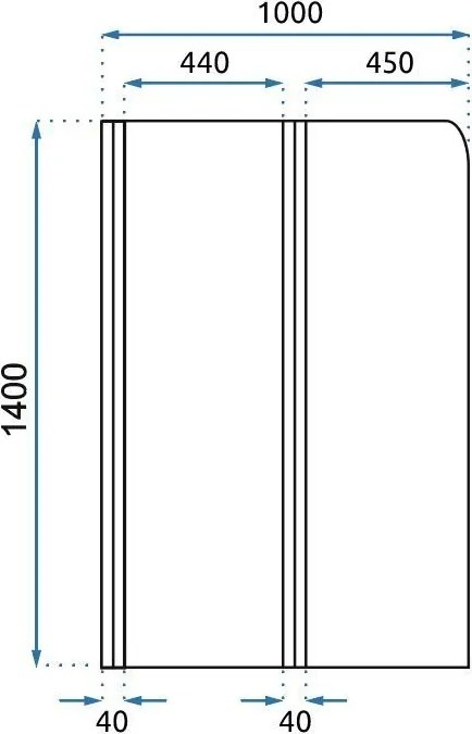 Rea Agat-2, 2-křídlová vanová zástěna 100x140 cm, zlatá matná, REA-K9777