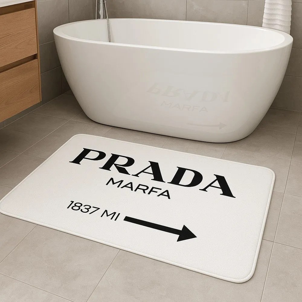 Bílé sametové koupelnové předložky v sadě 2 ks 60x100 cm Prada – Mila Home