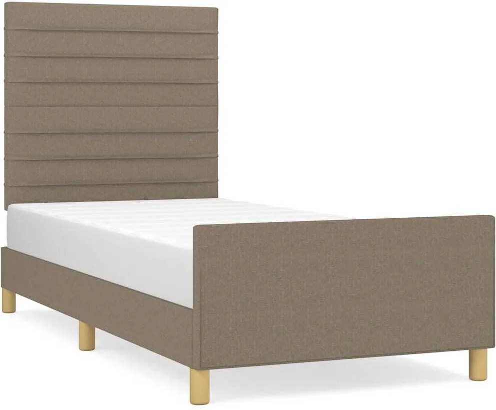 Rám postele bez matrací taupe 90x190 cm textil 3125102