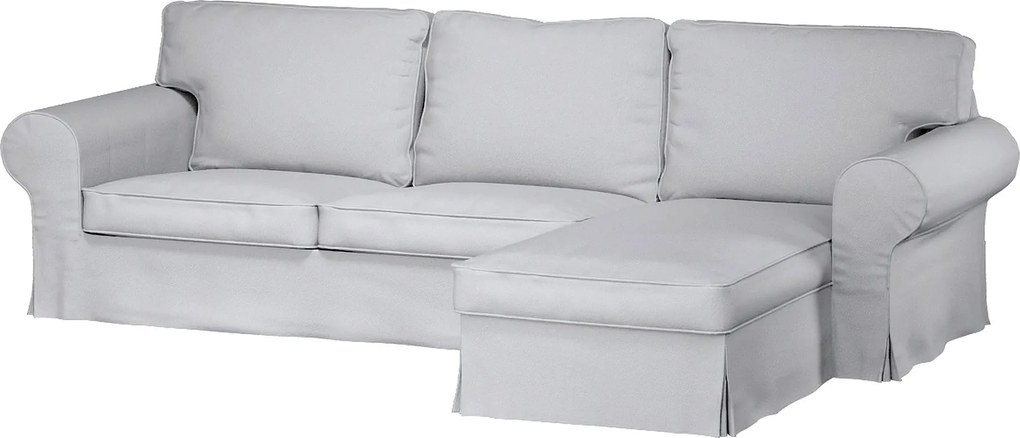 Potah na pohovku IKEA Ektorp 2-místná s lenoškou barva bílá látka pletený vzor