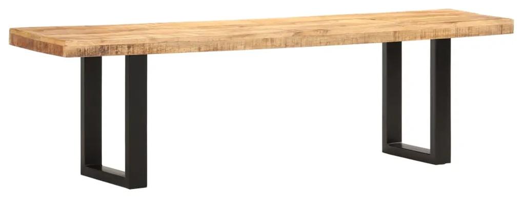 286461 vidaXL Lavice 160 cm masivní hrubé mangovníkové dřevo a ocel