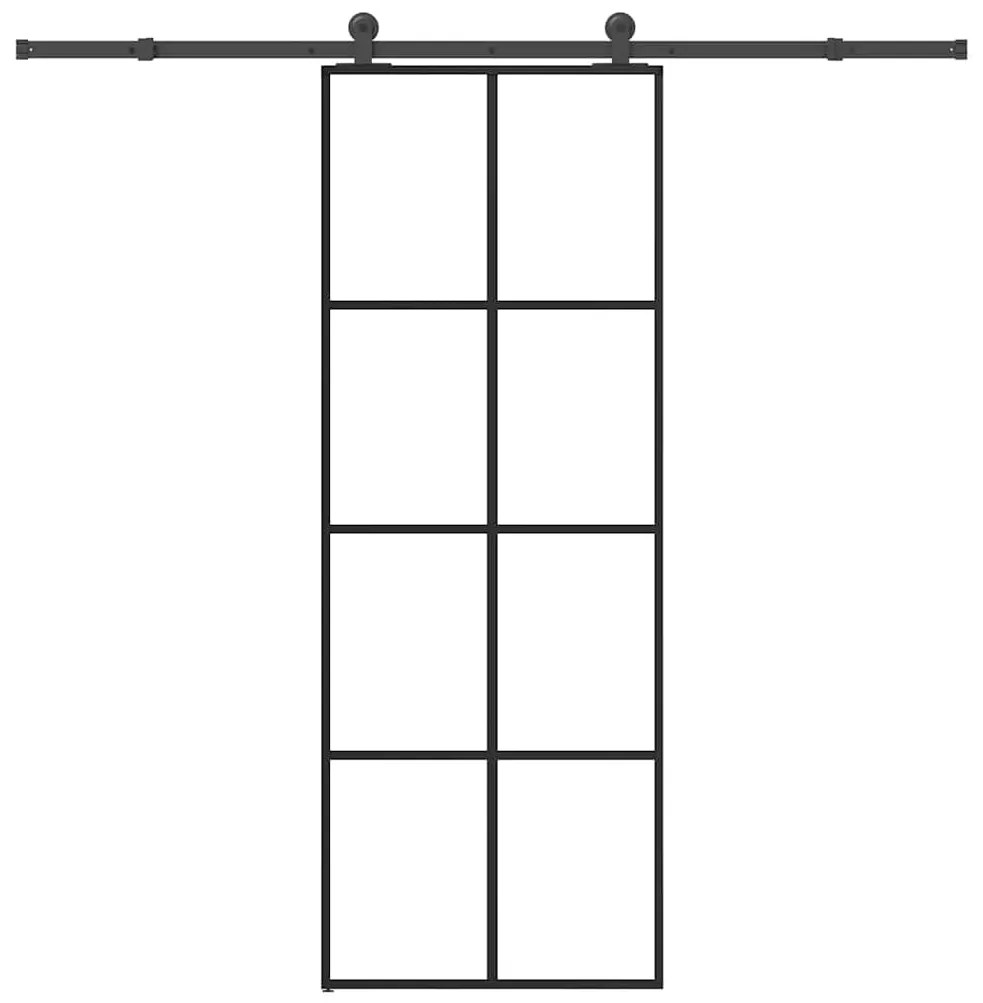 Posuvné dveře s kováním 76x205 cm ESG sklo a hliník