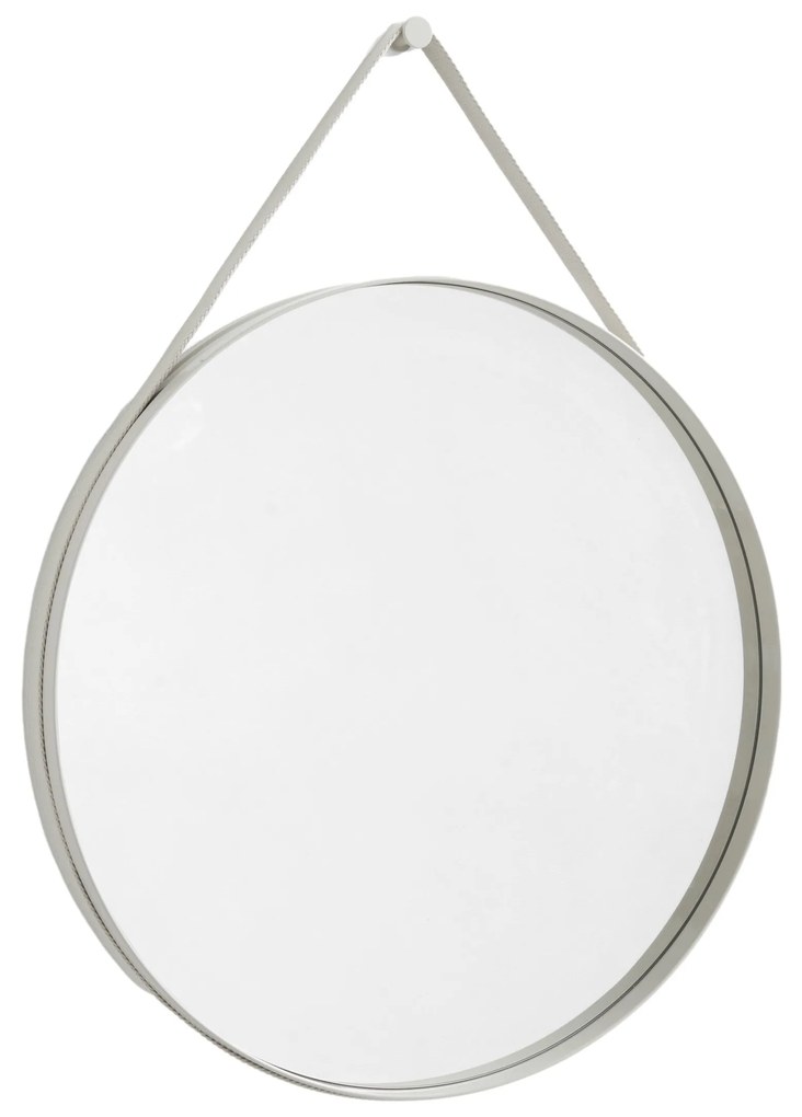HAY Nástěnné zrcadlo Strap Mirror No 2 Ø70, Light Grey