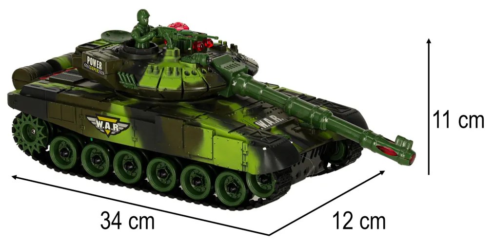 Creative Corner RC válečný tank 9993 2,4 GHz lesní kamufláž