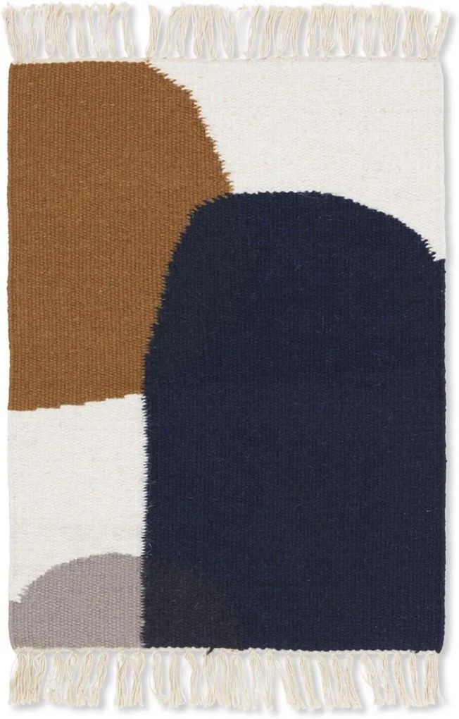 ferm LIVING Vlněný koberec Kelim Mat Merge 50 x 70 cm, multi barva, textil