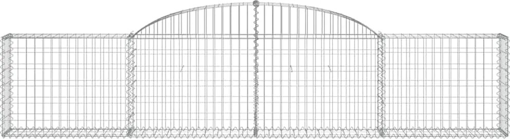 Klenuté gabionové koše 5 ks 300x30x60/80 cm pozinkované železo 3146488