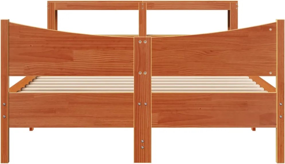 Rám postele s čelem voskově hnědý 120 x 200 cm masivní borovice 3306308
