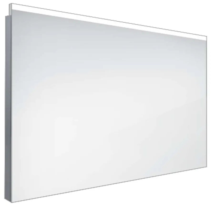 Nimco - Koupelnové podsvícené LED zrcadlo 90x60 cm, hranaté, aluminium ZP 8019