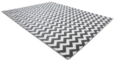Kulatý koberec SKETCH F561 Cik cak, šedo bílá velikost 140x190 cm | krásné koberce cz
