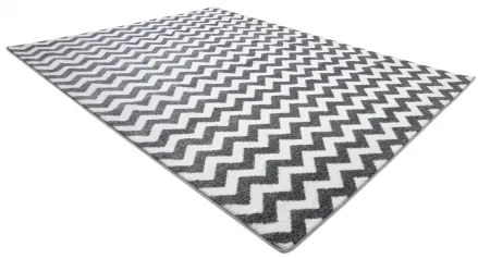 Kulatý koberec SKETCH F561 Cik cak, šedo bílá velikost 160x220 cm | krásné koberce cz