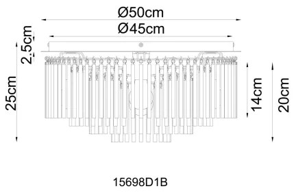 Globo 15698D1B - Stropní svítidlo GORLEY 5xE27/60W/230V pr. 50 cm