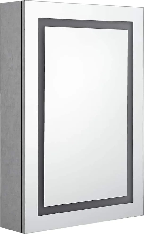 LED koupelnová skříňka se zrcadlem betonově šedá 50x13x70 cm 326488
