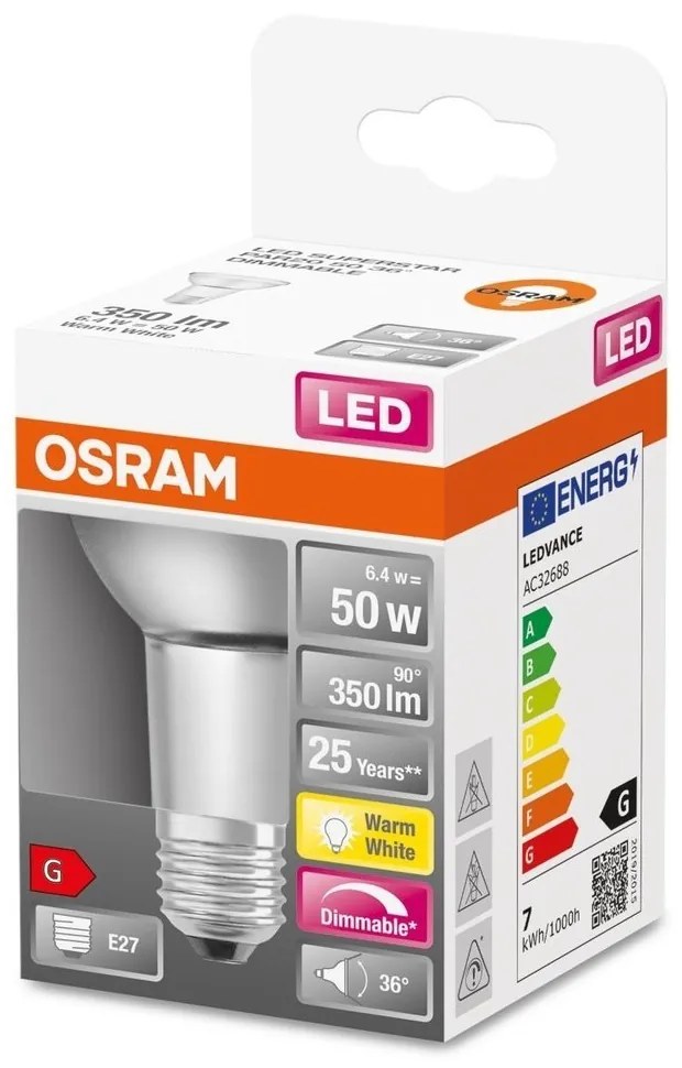 Stmívatelná LED bodovka E27 6,4 W SUPERSTAR, teplá bílá