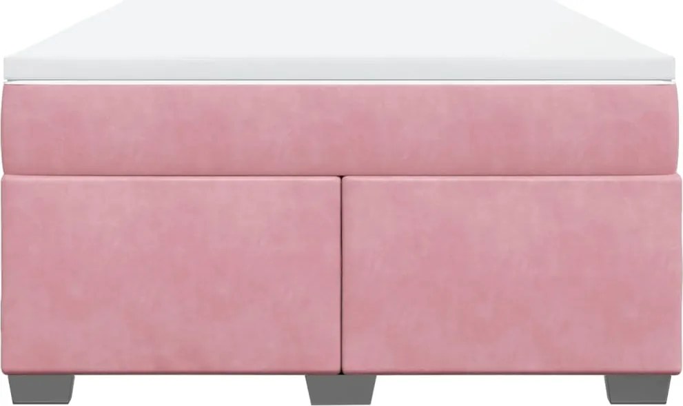 Box spring postel s matrací růžová 140x200 cm samet 3285292