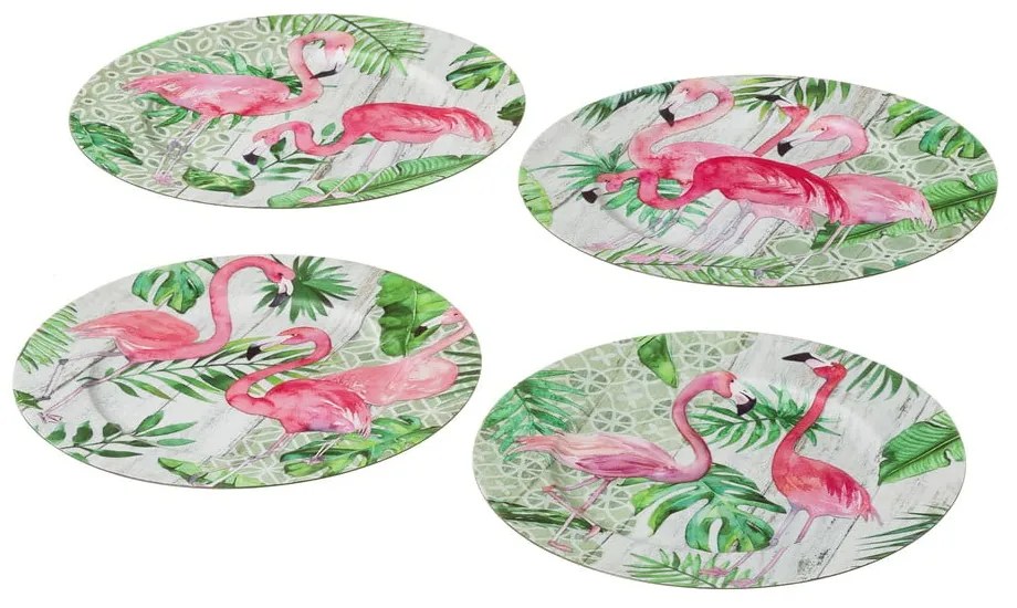 Sada 4 talířů Unimasa Flamingos