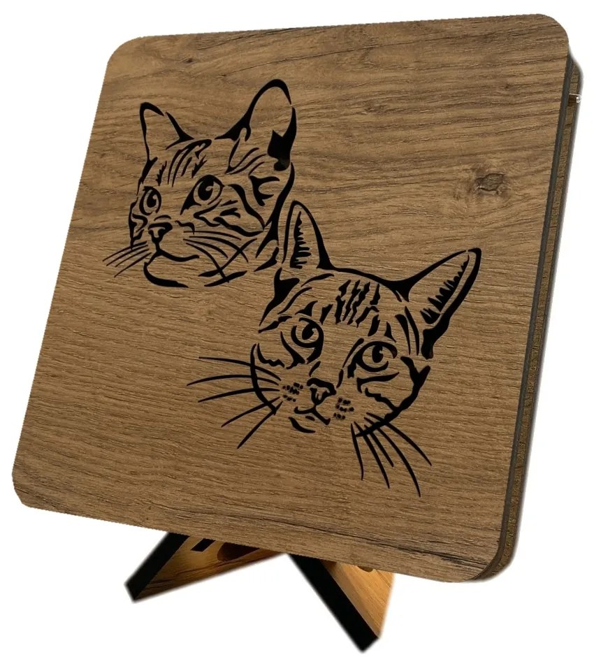 Li-Go "Kočky" lampa 19x19cm provedení povrchu: bříza