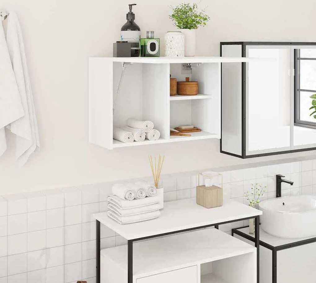 vidaXL Koupelnová nástěnná skříňka 60 x 25 x 40 cm kompozit [860070] Barva: Bílá