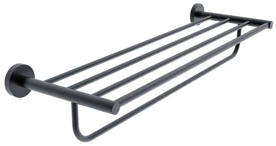 Nimco Unix - Polička s držákem ručníků, délka 65 cm, matná černá UNC 13063-90