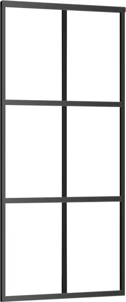 Posuvné dveře s kováním 90x205 cm ESG sklo a hliník 3332819