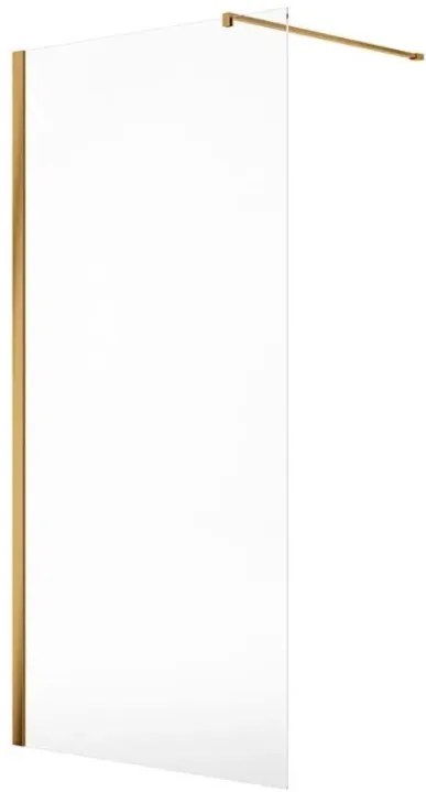 Erga Paris, sprchová zástěna Walk-In 150x200 cm, 8mm čiré sklo, zlatý lesklý profil, ERG-V02-PARIS-150x200-CL-GD
