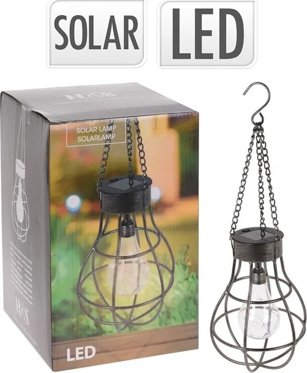 Závěsná retro solární lampa 27 cm