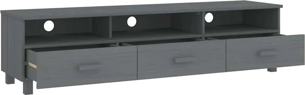 TV stolek HAMAR tmavě šedý 158 x 40 x 40 cm masivní borovice 340474