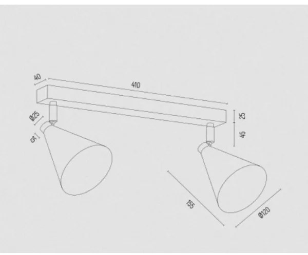 Argon 7170 - Bodové svítidlo LUCINDA 2xE14/7W/230V černá