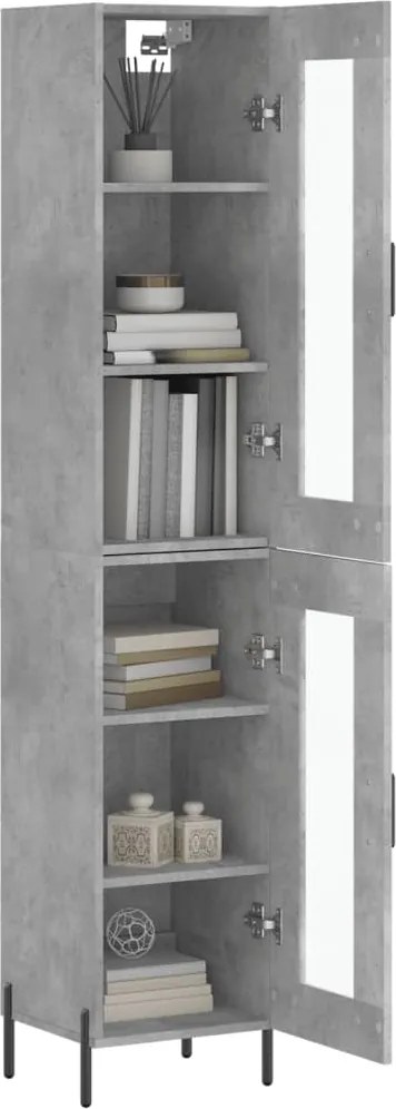Skříň highboard betonově šedá 34,5x34x180 cm kompozitní dřevo 3199437