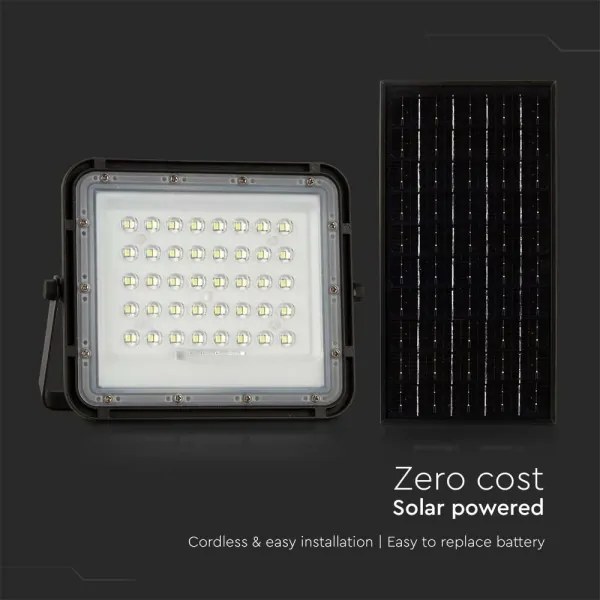 LED Venkovní solární reflektor LED/10W/3,2V IP65 4000K černá + DO