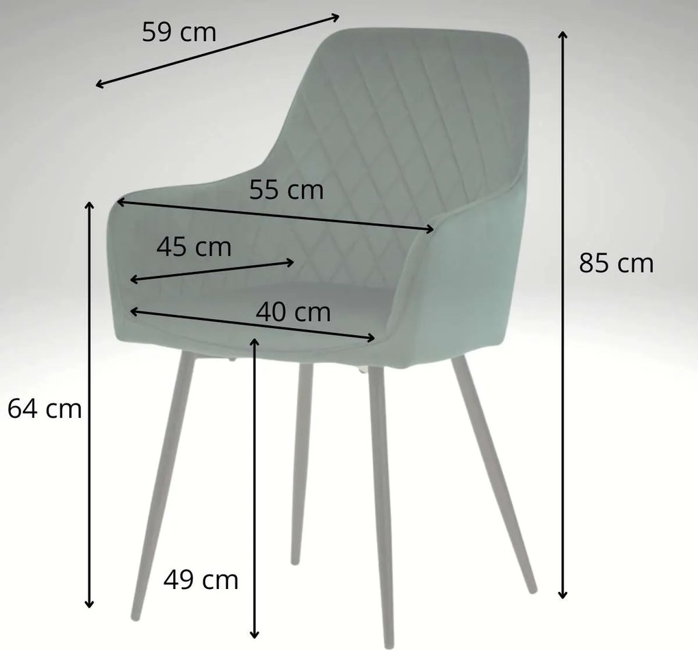 Vikio Jídelní set pro 4 osoby 160x90 cm soft dub noha X zelená židle s područkami VJS226-4Z
