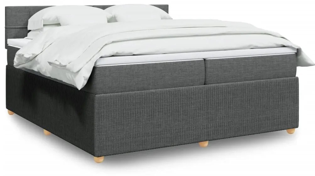 Box spring postel s matrací tmavě šedá 120x190 cm textil