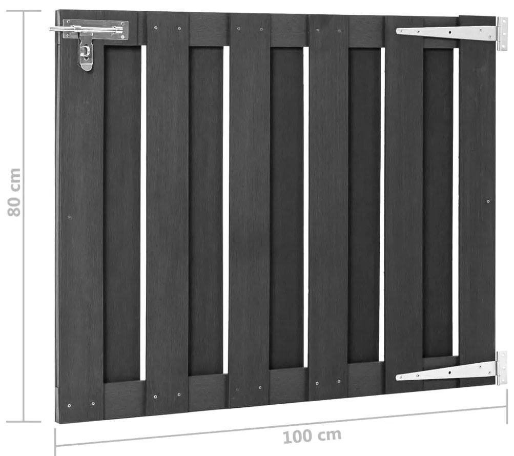 vidaXL Marketos Zahradní branka WPC 100 x 80 cm šedá