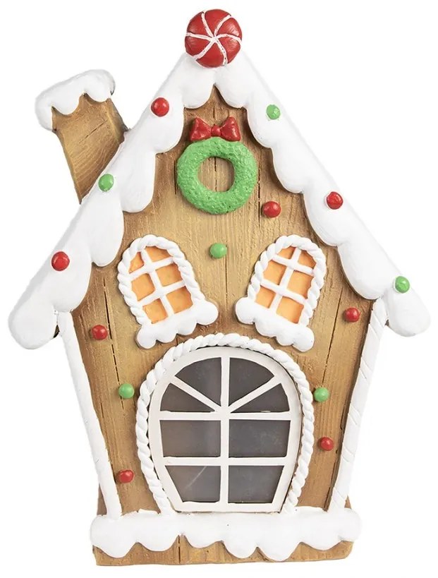 Hnědá svítící perníková chaloupka Gingerbread House - 27*11*36 cm