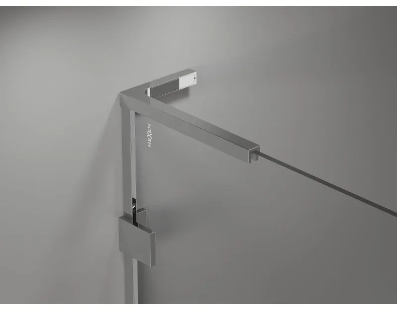 Mexen, Mexen Lunar L sprchová stěna pravá 90 x 200 cm, průhledná 8 mm, chrom - 830L-090-000-01-00-P