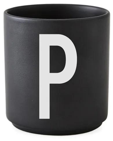 Porcelánový hrnek P DESIGN LETTERS - černý