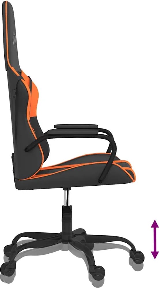 Herní židle černá a oranžová umělá kůže 3143781