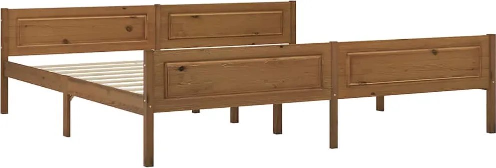 Rám postele masivní borové dřevo medově hnědý 200 x 200 cm 322116