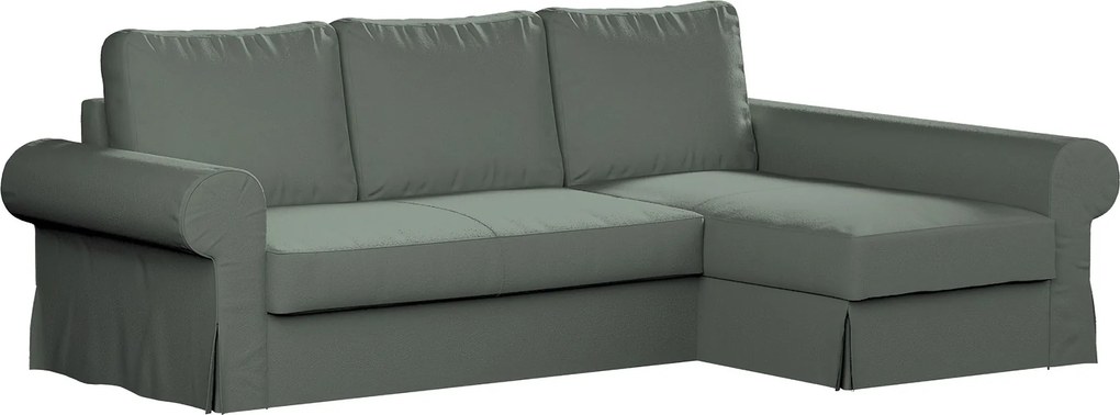 Potah na pohovku IKEA Backabro rozkládací se šezlongem barva zelená látka pletený vzor