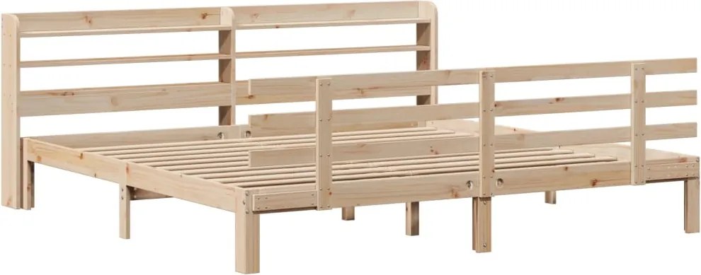 Rám postele s čelem 200 x 200 cm masivní borové dřevo 3306861
