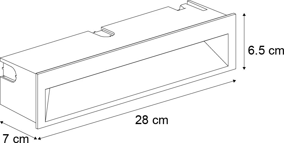 Sada 6 moderních zapuštěných nástěnných svítidel černá 28 cm vč. LED IP65 - Mert