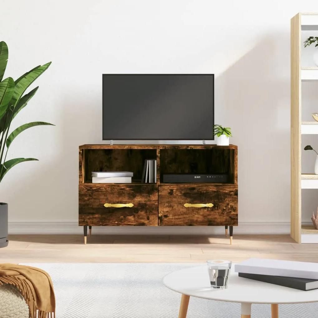 vidaXL TV skříňka kouřový dub 80 x 36 x 50 cm kompozitní dřevo