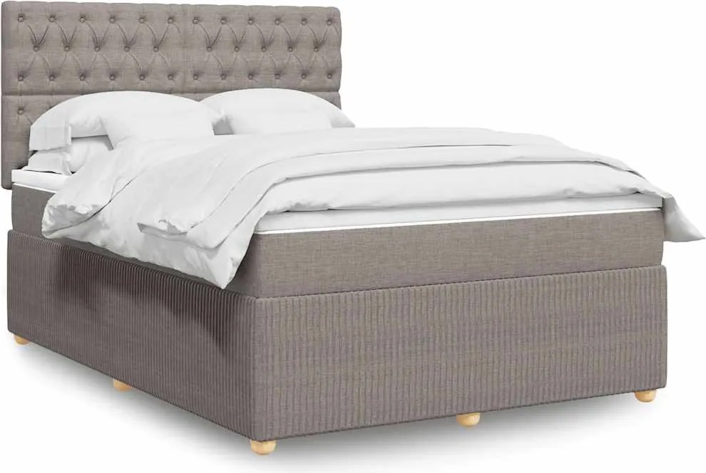 Box spring postel s matrací taupe 140x200 cm textil 3294390