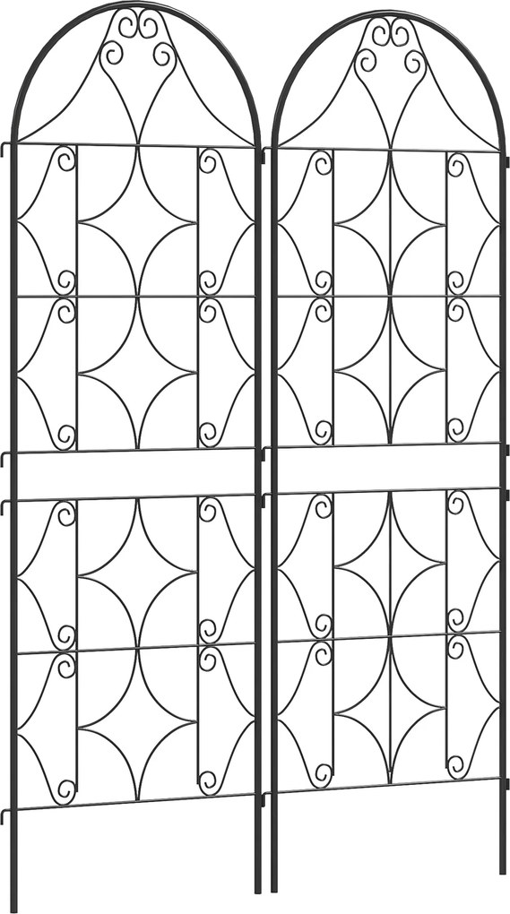 Outsunny Kovový Trelis 2 balení pro Vložení Odolný proti Korozi Trelis pro Popínavé Rostliny 50x150 cm Zahradní Mřížka pro Růst Rostlin Vnitřní Trelis