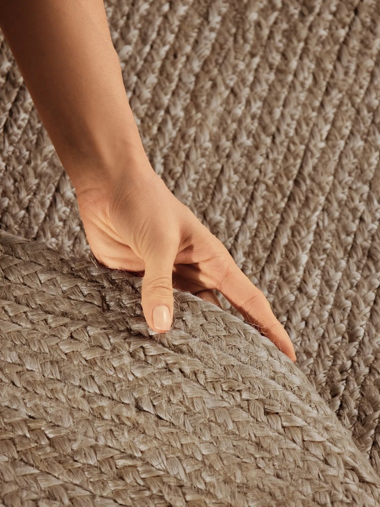 Hanse Home, Kusový koberec Jute Braided 106006 Grey Brown ovál, 160x230 ovál, hnědá, chodba / předsíň