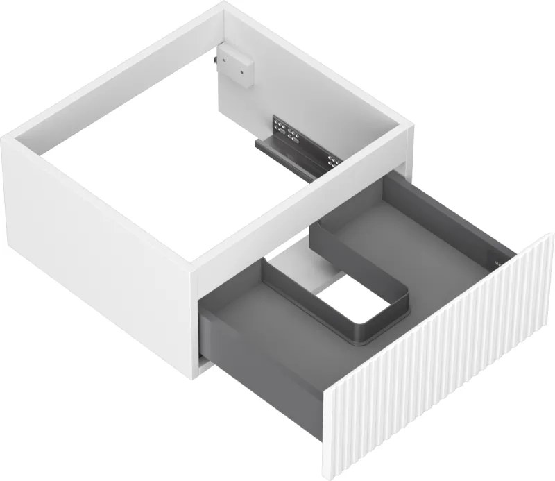 Mexen Rivel, koupelnová skříňka pod umyvadlo 50 cm, 1 zásuvka, drážkovaná, bílá matná, 91A20-05023-1-BF01
